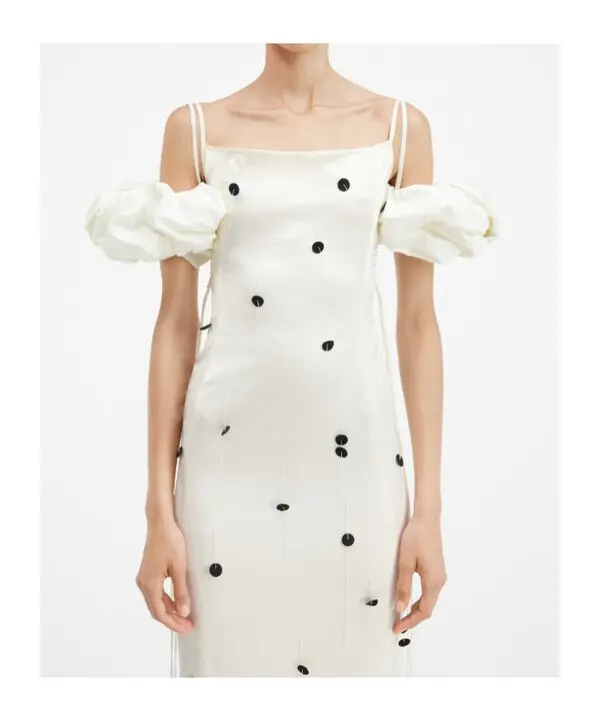 Jacquemus Polka-dot Midi Dress - Off-white