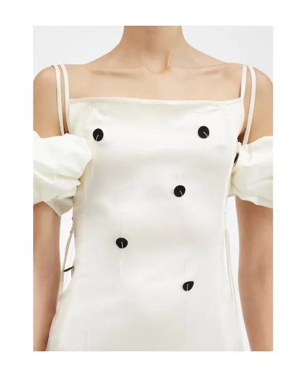 Jacquemus Polka-dot Midi Dress - Off-white