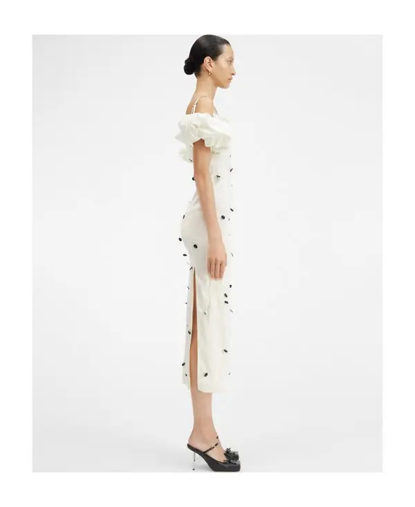 Jacquemus Chouchou Polka-dot Midi Dress - White