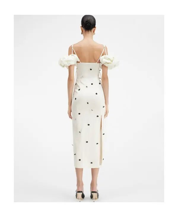 Jacquemus Chouchou Polka-dot Midi Dress - White