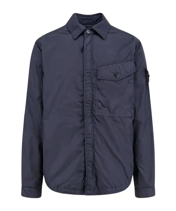 Stone Island Compass Patch Zip-up Jacket - Blue