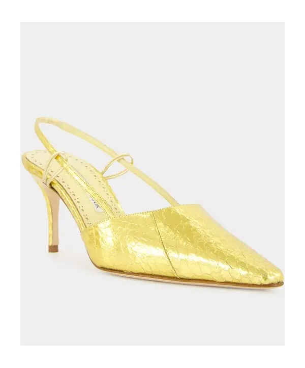 Manolo Blahnik 70mm Touki Slingback Pumps - Yellow