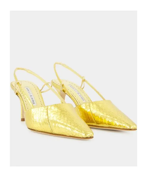 Manolo Blahnik 70mm Touki Slingback Pumps - Yellow