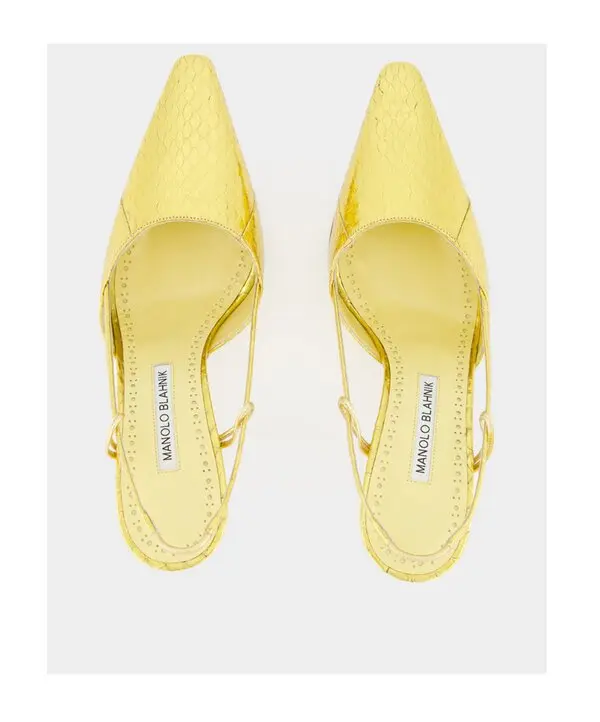 Manolo Blahnik 70mm Touki Slingback Pumps - Yellow