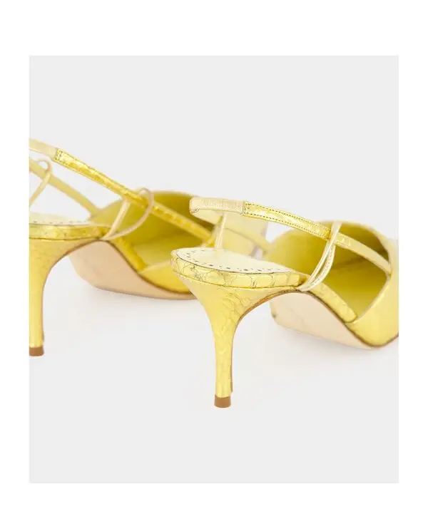 Manolo Blahnik 70mm Touki Slingback Pumps - Yellow