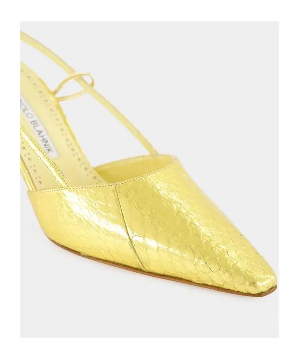 Manolo Blahnik 70mm Touki Slingback Pumps - Yellow