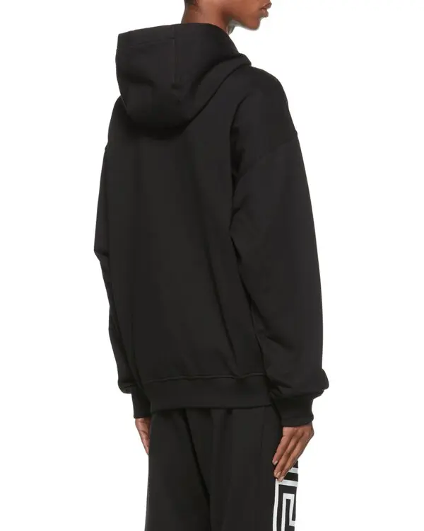 Versace Logo Printed Zip-up Hoodie