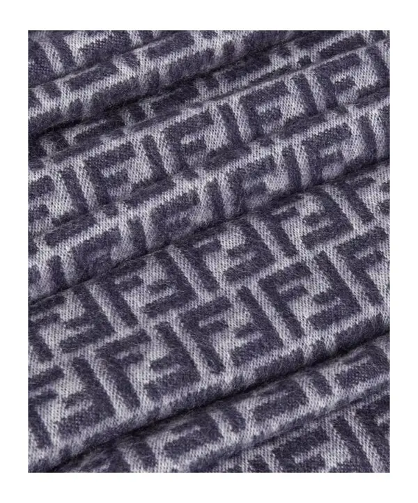 Fendi Ff Logo Jacquard Fringed-edge Scarf