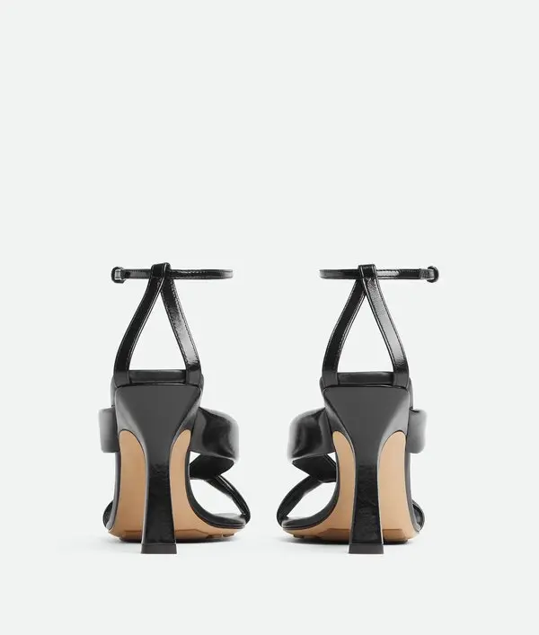 Bottega Veneta Riva Square Toe Stiletto Sandals - Black