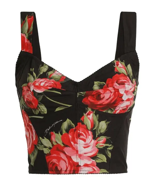 Dolce & Gabbana Bouquet Print Bustier Top - Multicolor