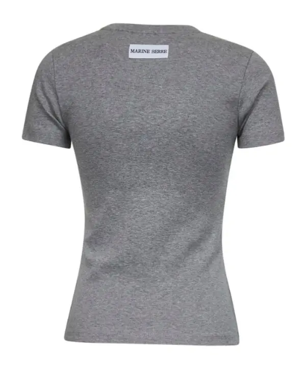 MARINE SERRE Embroidered Crescent Moon Crewneck T-shirt - Gray