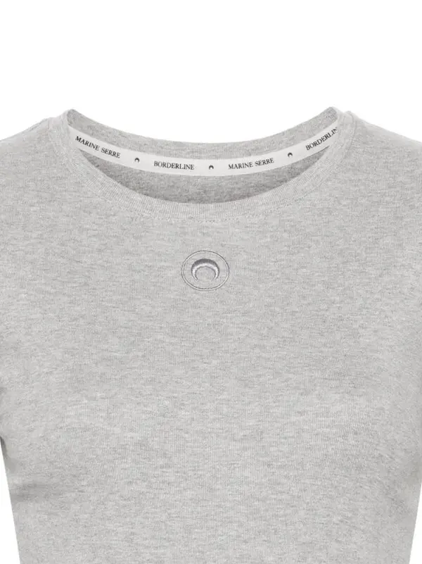 MARINE SERRE Embroidered Crescent Moon Crewneck T-shirt - Grey