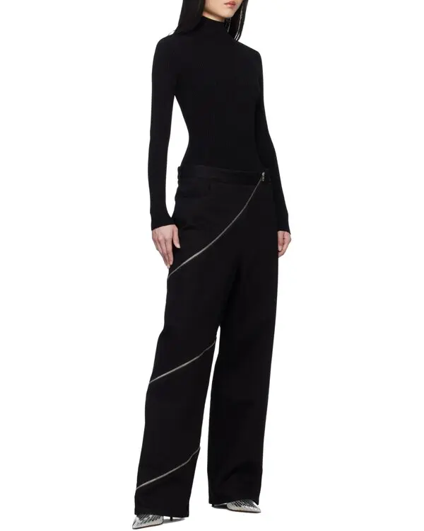 Alaïa Spiral Zipper Denim Jeans