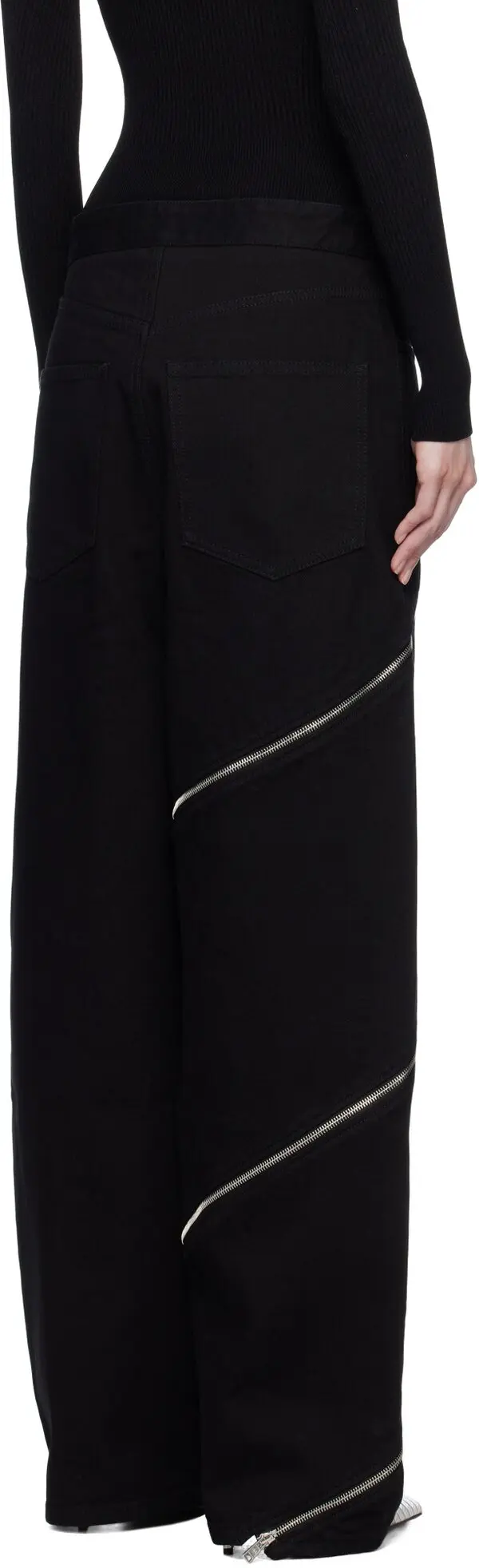Alaïa Spiral Zipper Denim Jeans