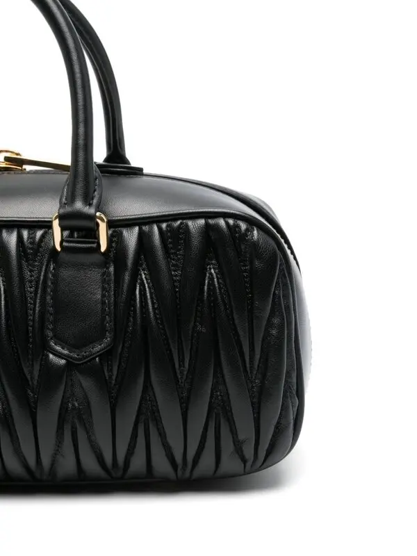 Miu Miu Arcadie Matelassé Nappa Leather Bag - Black