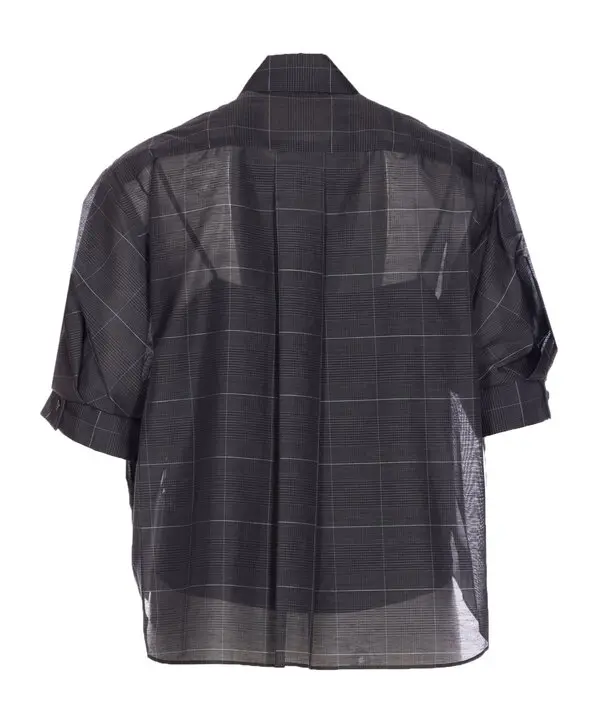 Sacai Short Sleeve Shirt With Lapel Collar