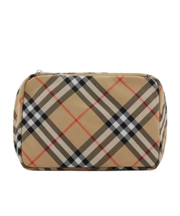 Burberry Checked Zip-around Travel Pouch