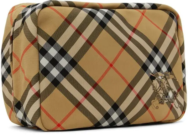 Burberry Checked Zip-around Travel Pouch