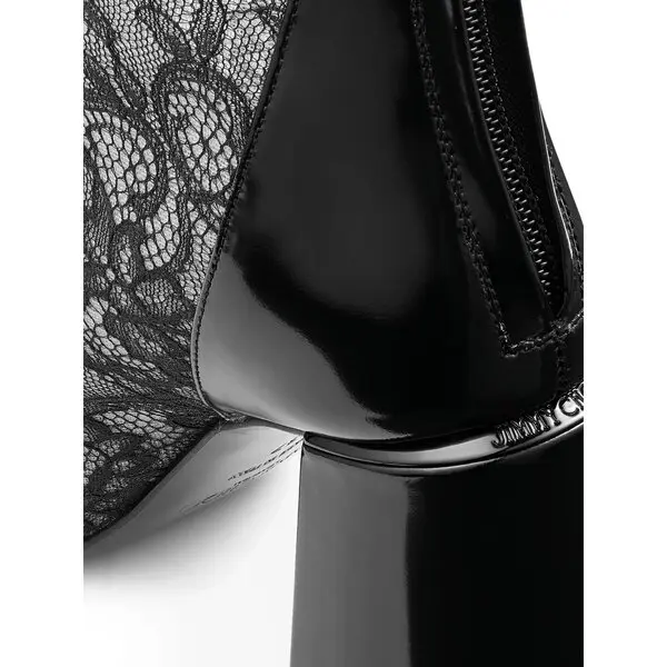 JIMMY CHOO Lace Panelling Block Heel Ankle Boots