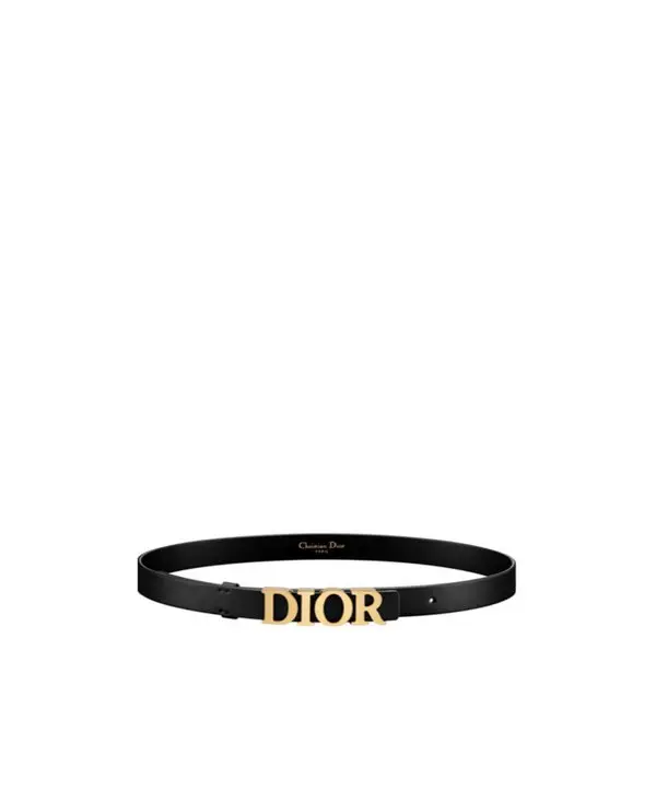 Dior D-dream Belt With Gold Tone Logo - Black