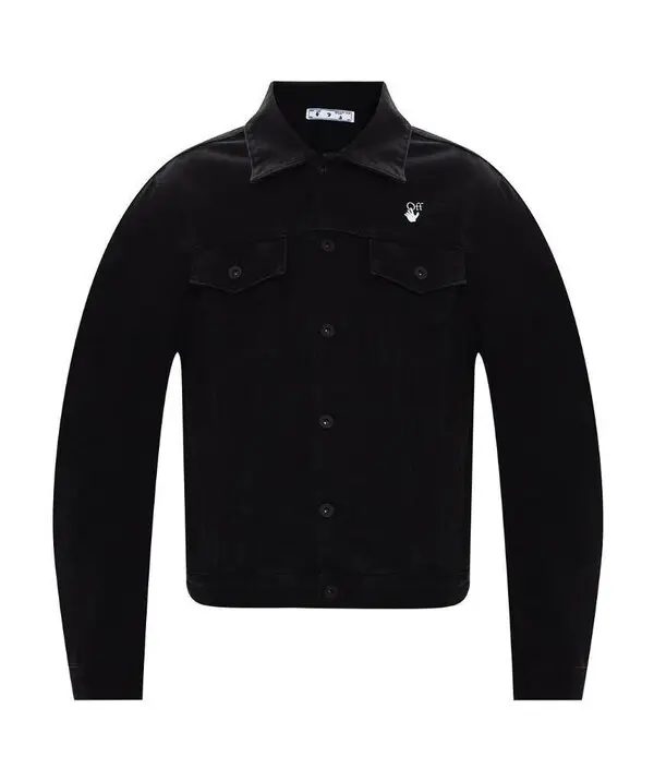 Off-White Mona Lisa Print Denim Jacket - Black