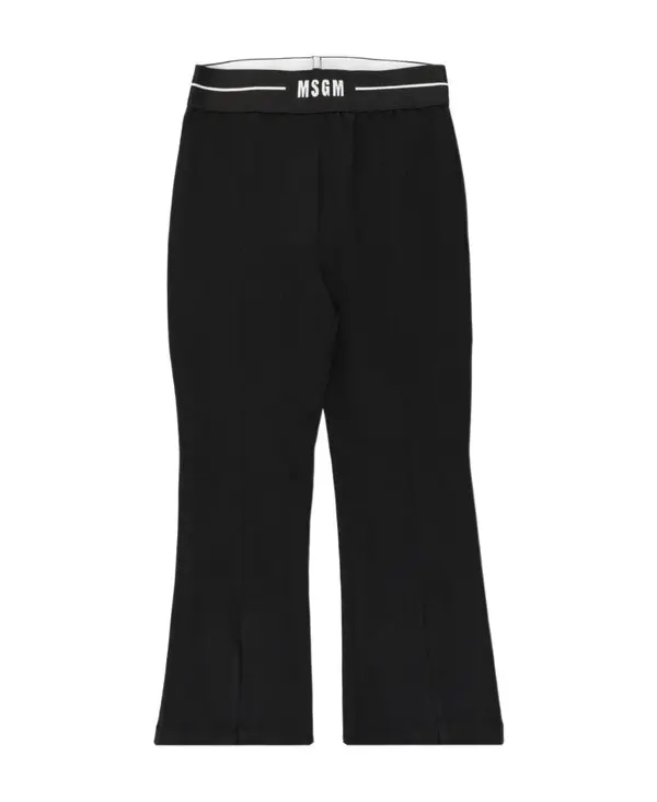 MSGM Logo Waistband Flared Jersey Trousers