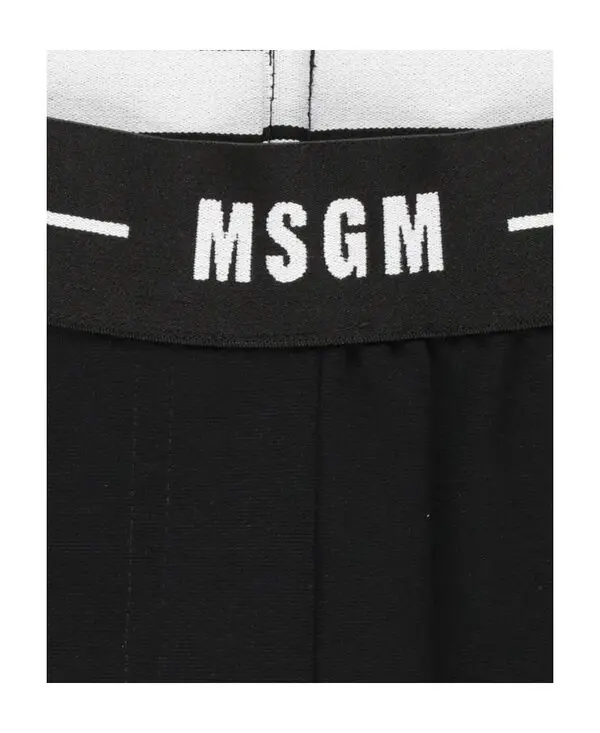 MSGM Logo Waistband Flared Jersey Trousers