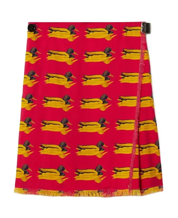 Burberry Duck Print Wool Miniskirt - Multicolor