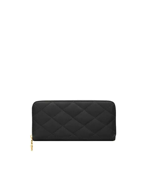 Saint Laurent Cassandre Bijou Grain De Poudre Zipper Wallet - Black