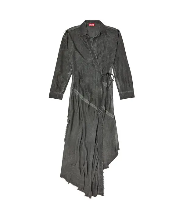 DIESEL® D-raven-q1 Maxi Wrap Dress - Dark Gray