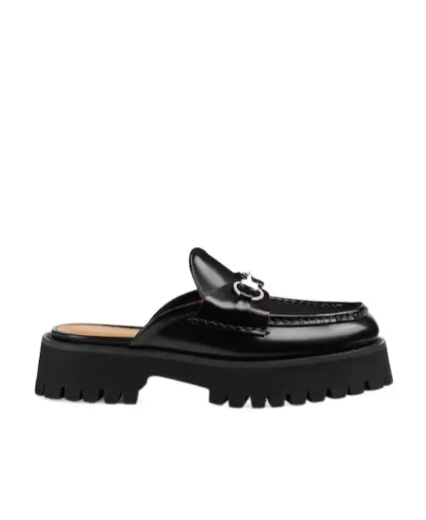 Gucci Horsebit Leather Mules - Black