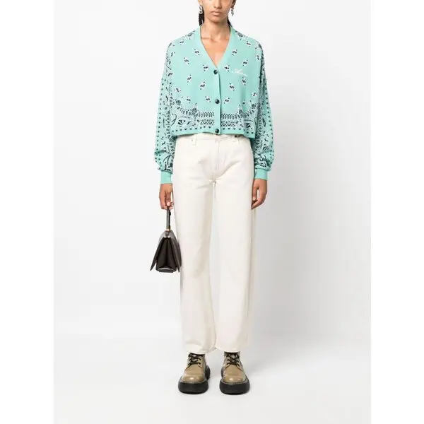 Amiri Logo Embroidered Cropped Cardigan