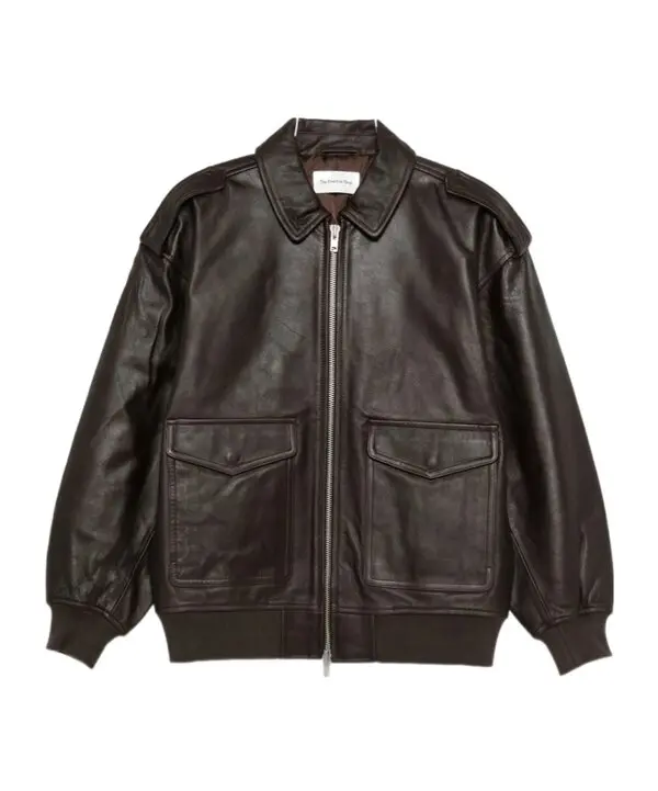 THE FRANKIE SHOP Viper Leather Jacket - Brown