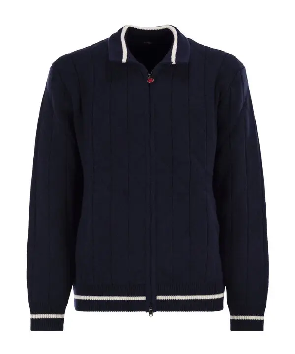 Kiton Zipped Ribbed Cashmere Cardigan