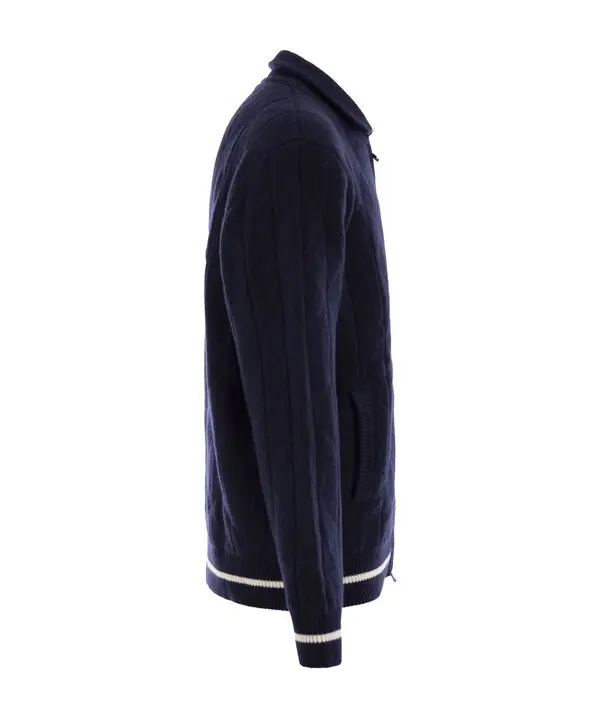 Kiton Zipped Ribbed Cashmere Cardigan