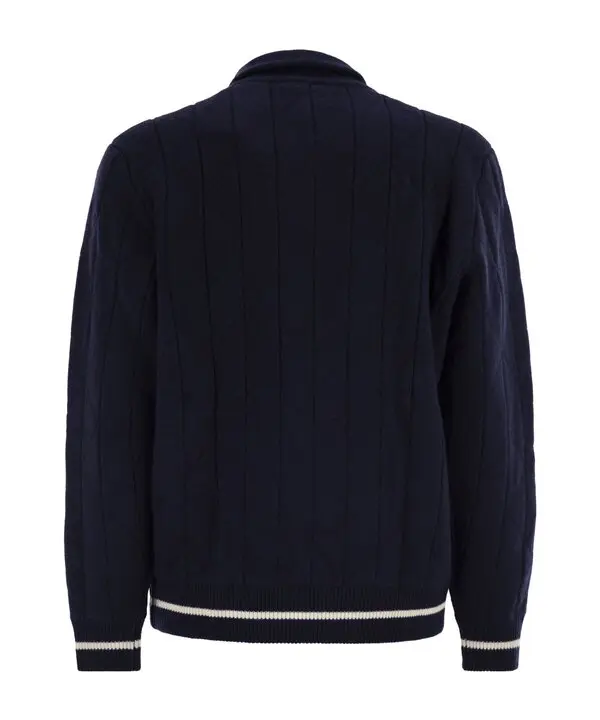 Kiton Zipped Ribbed Cashmere Cardigan