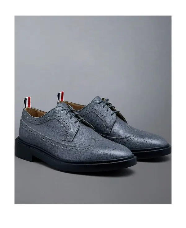 Thom Browne Almond Toe Leather Brogues - Grey