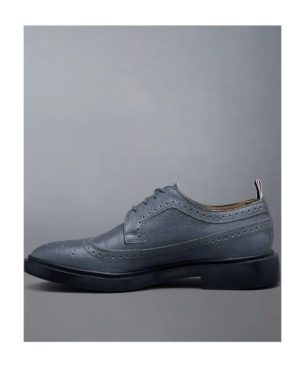 Thom Browne Almond Toe Leather Brogues - Grey