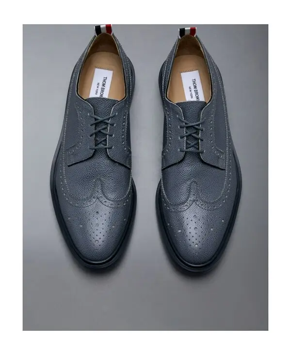 Thom Browne Almond Toe Leather Brogues - Grey
