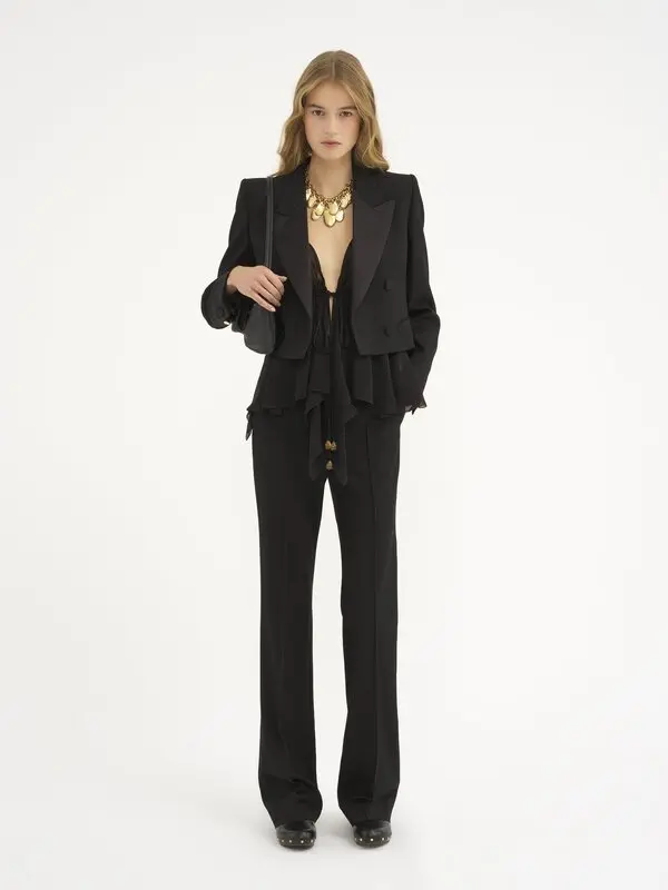 Chloé Virgin Wool Tailored Trousers - Black