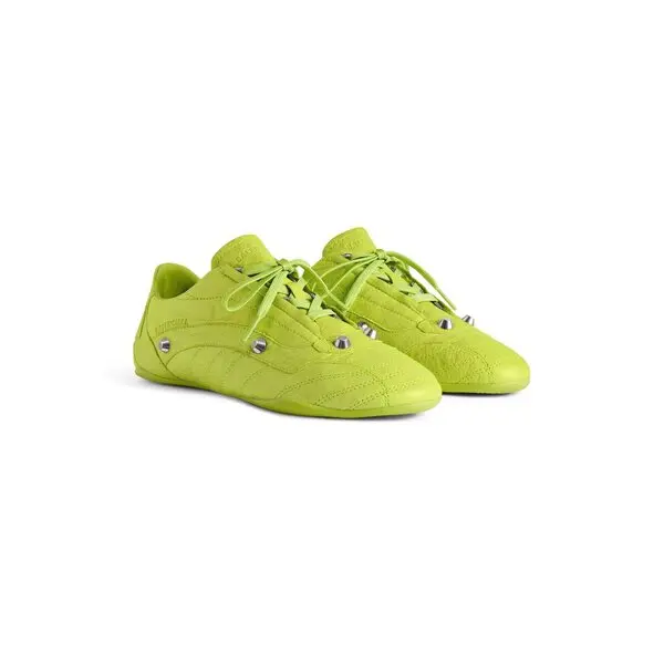 Balenciaga City Lace-up Sneakers With Stud Embellishments - Green