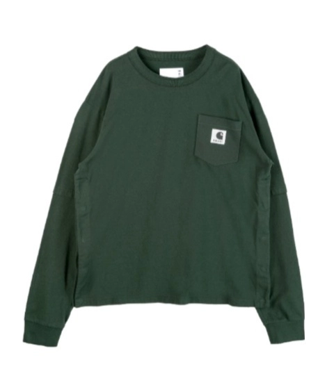 Sacai X Carhartt Wip Crewneck Sweatshirt With Logo Patch - Green