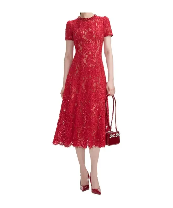SELF-PORTRAIT Lace Midi Dress