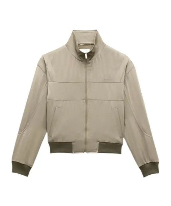 Saint Laurent Zip-up High Neck Teddy Jacket - Nude