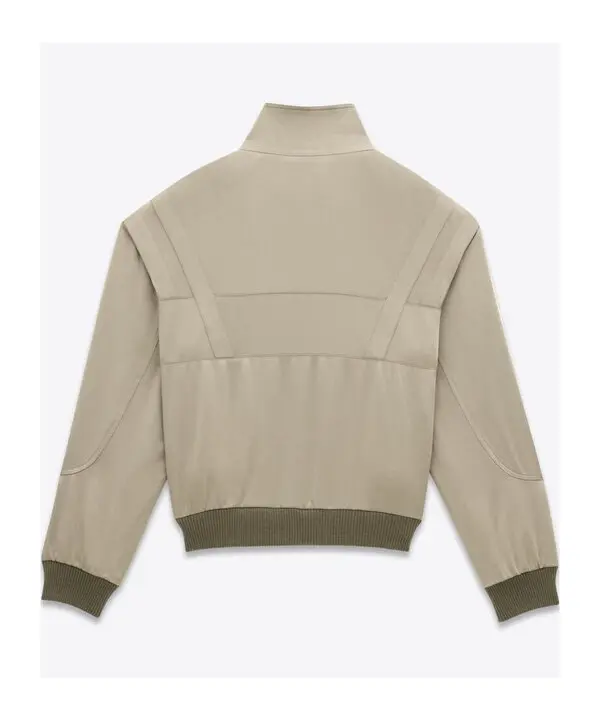 Saint Laurent Zip-up High Neck Teddy Jacket - Nude