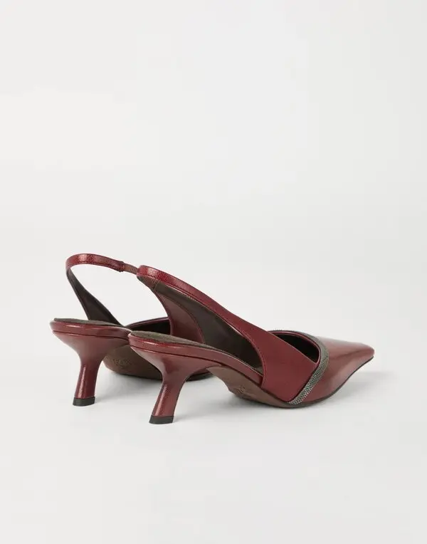 Brunello Cucinelli 55mm Square Toe Slingback Pumps - Red