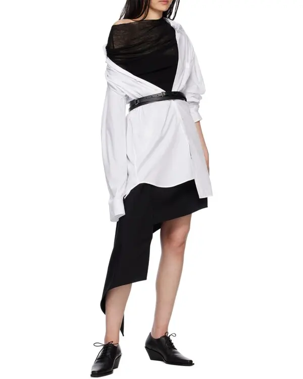 ANN DEMEULEMEESTER Draped Turtleneck Long-sleeved Jumper - Black