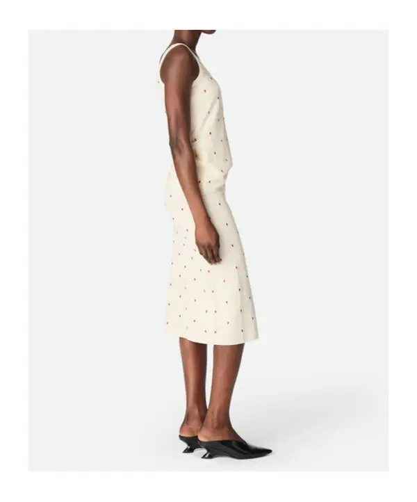 Bottega Veneta Embroidered Matches Midi Skirt