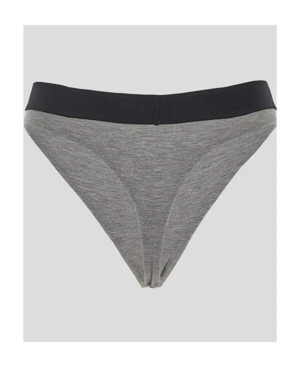 TOM FORD Logo-waistband Stretch Thongs - Gray