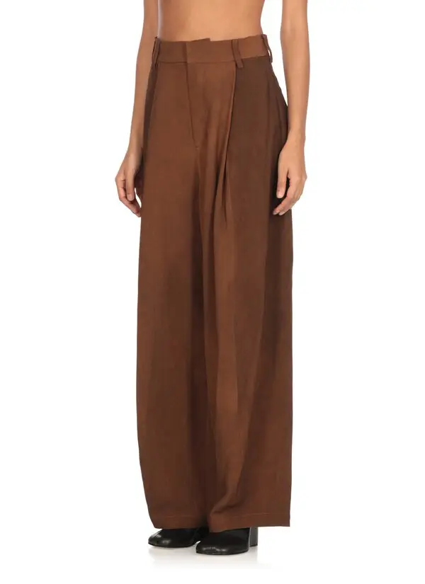 UMA WANG Paw" Wide-leg Trousers - Brown